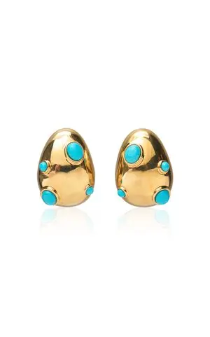 LIZZIE FORTUNATO Mini Arp Earrings In Studded Turquoise - Multi