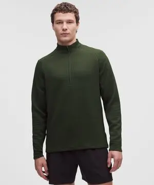 Lululemon Waffle-knit Half Zip - Deep Forest
