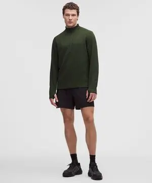 Lululemon Waffle-knit Half Zip - Deep Forest