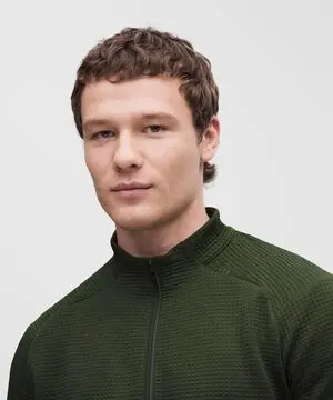 Lululemon Waffle-knit Half Zip - Deep Forest