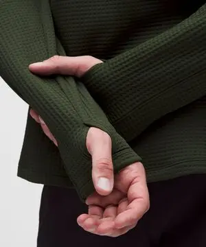 Lululemon Waffle-knit Half Zip - Deep Forest
