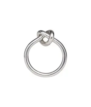 Celine Knot Ring In Brass With Rhodium Finish - Silver
