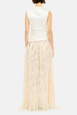 Ulla Johnson Giselle Ss Fringe Gown