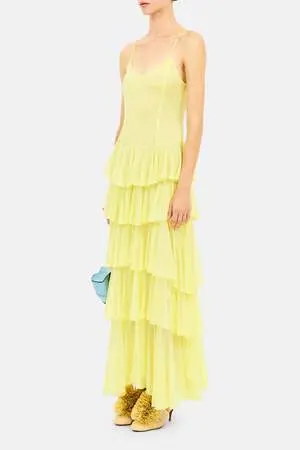 Ulla Johnson Estelle Spaghetti Strap Tiered Dress