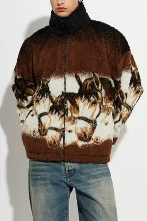 MAISON MARGIELA Men’s Fleece Jacket With Stand-up Collar