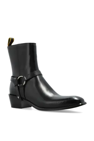 Fendi Double O Leather Ankle Boots