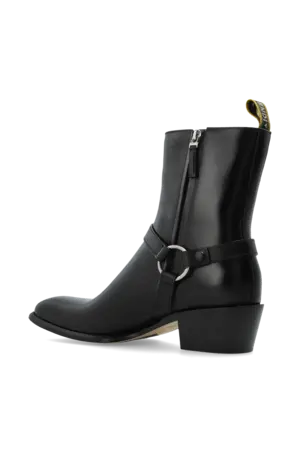 Fendi Double O Leather Ankle Boots