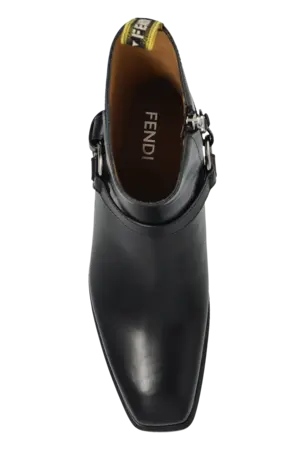 Fendi Double O Leather Ankle Boots