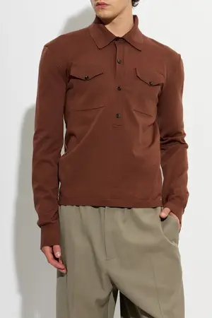 Bottega Veneta Long Sleeve Polo Shirt