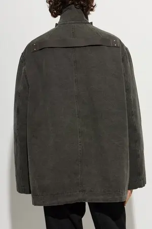 Rick Owens Gray Denim Jacket With Pockets