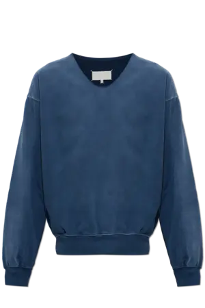 MAISON MARGIELA Raw-edge Crewneck Sweatshirt Dark - Blue