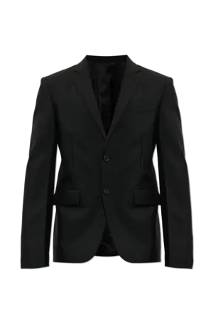 Fendi Wool Blazer With Open Lapels - Black