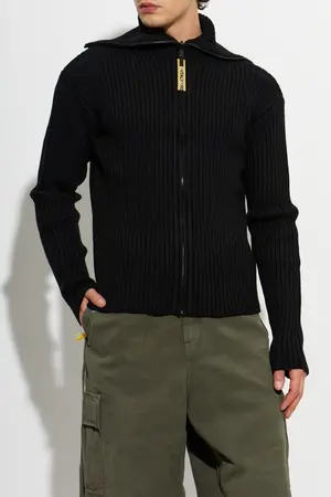 Fendi Wool Cardigan With Stand Collar