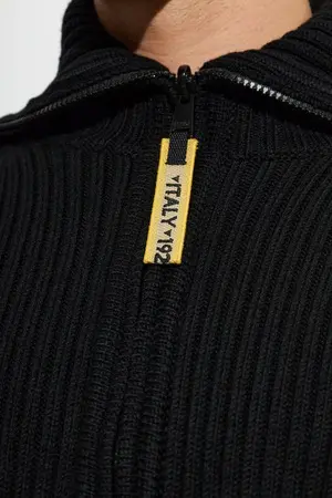 Fendi Wool Cardigan With Stand Collar