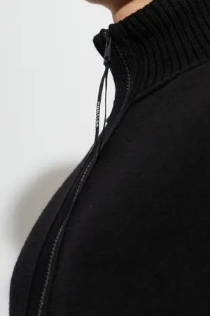 Moncler Wool Turtleneck Cardigan With Designer Logo