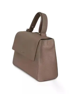 Orciani Grained Leather Shoulder Bag - Neutrals