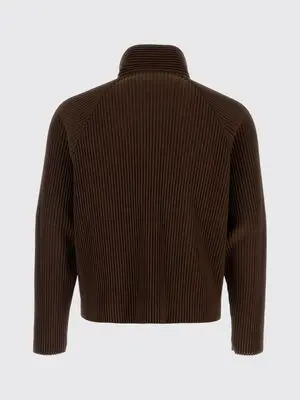 Issey Miyake High-neck Pleated Technical Fabric Cardigan Homme Pliss - Brown