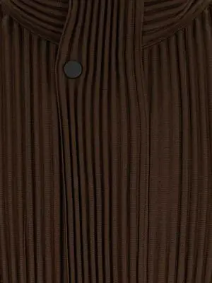 Issey Miyake High-neck Pleated Technical Fabric Cardigan Homme Pliss - Brown