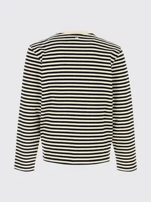 AMI Paris Striped Long-sleeved Cotton T-shirt With Contrast Logo