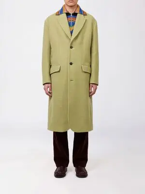 Marni Single-breasted Knee-length Wool Coat With Lapel Collar - Lime