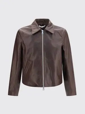 Our Legacy Smooth Cowhide Leather Jacket With Zip Closure And Side Pockets