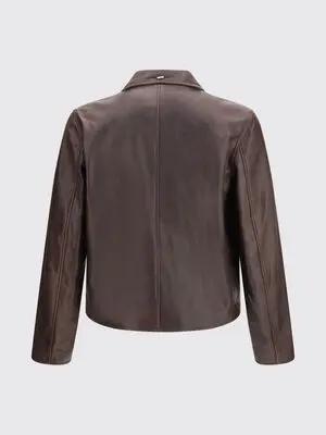 Our Legacy Smooth Cowhide Leather Jacket With Zip Closure And Side Pockets