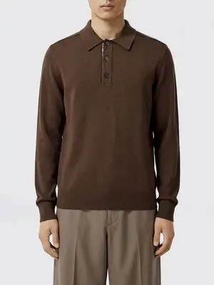 Burberry Long-sleeved Polo Shirt In Fine Wool Knit With Three-button Placket
