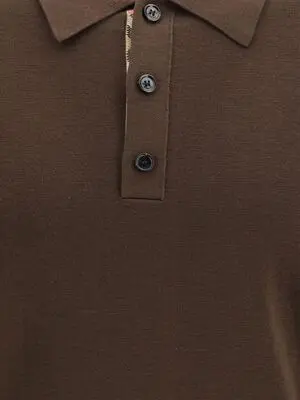 Burberry Long-sleeved Polo Shirt In Fine Wool Knit With Three-button Placket