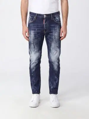 Dsquared2 Bro Straight Fit Distressed Cotton Denim Jeans