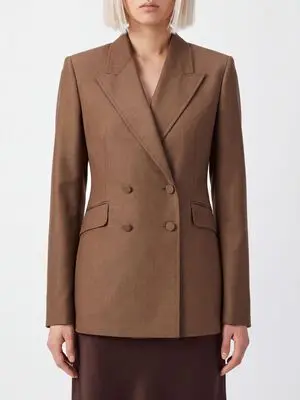 Gabriela Hearst Double-breasted Virgin Wool And Silk Blazer With Classic Lapels - Brown