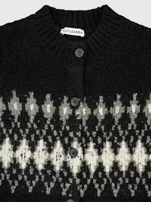 Altuzarra Wool Crewneck Cardigan With Abstract Jacquard Pattern