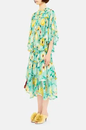 Ulla Johnson Lenore Tiered Midi Skirt