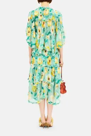 Ulla Johnson Lenore Tiered Midi Skirt