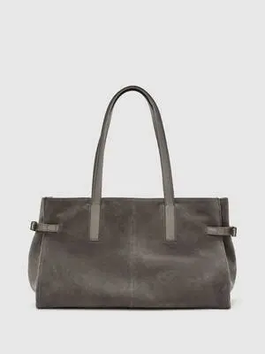 REISS Elise Suede Medium Tote Bag