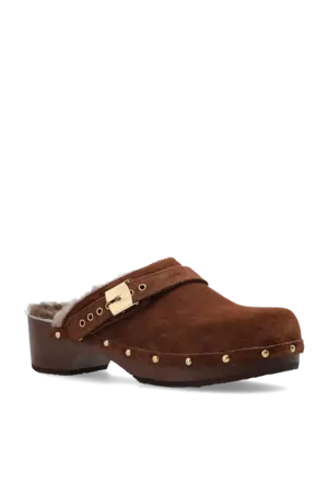 DR. SCHOLL'S SHOES Pescura Robin Fur Leather Mules By