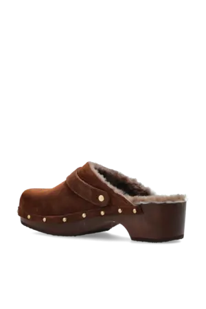DR. SCHOLL'S SHOES Pescura Robin Fur Leather Mules By