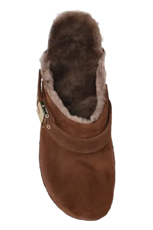 DR. SCHOLL'S SHOES Pescura Robin Fur Leather Mules By