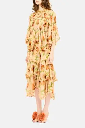 Ulla Johnson Lenore Tiered Midi Skirt