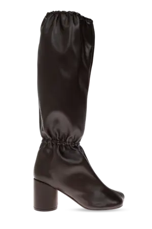 MAISON MARGIELA Dark Knee-high Leather Heeled Boots