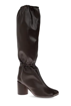 MAISON MARGIELA Dark Knee-high Leather Heeled Boots