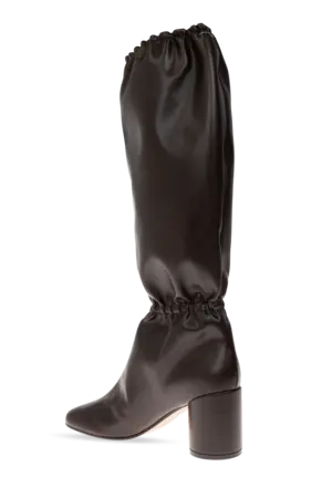 MAISON MARGIELA Dark Knee-high Leather Heeled Boots