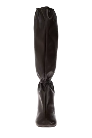 MAISON MARGIELA Dark Knee-high Leather Heeled Boots