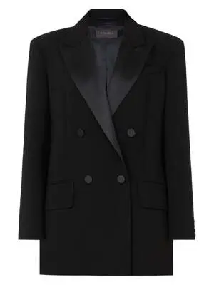 MAX MARA Max Mara Lightweight Satin-Peak Lapel Tuxedo Blazer