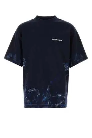 Balenciaga Balenciaga Midnight Oversized Cotton T-Shirt Blue