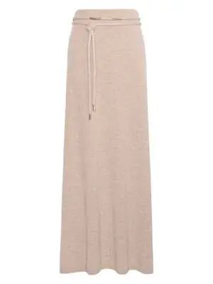 Max Mara Regular Fit Cashmere Skirt With Drawstring Waist - Beige
