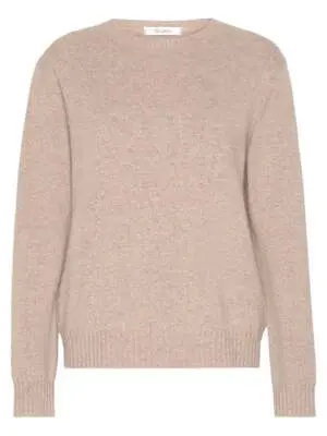 Max Mara Regular Fit Cashmere Crew-neck Sweater With Drop-shoulder Sleeves