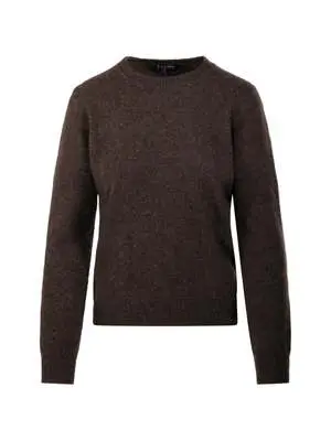 Max Mara Yak Crewneck Sweater With Embroidered Elbow Patches