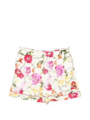 Kenzo Silk Button-front Mini Shorts With Side Pockets
