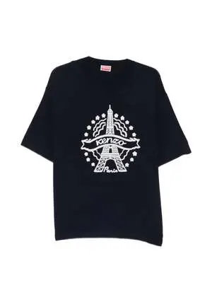 Kenzo Embroidered Front Crewneck Sweater - Blu