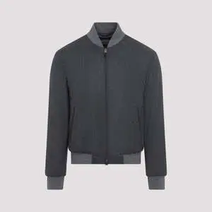 Canali Wool Bomber Jacket - Grey